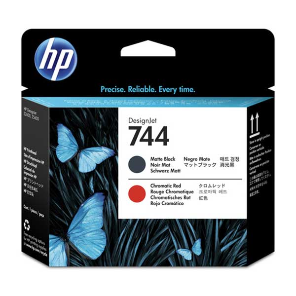 HP 744 Matte Black/Chromatic Red Printhead